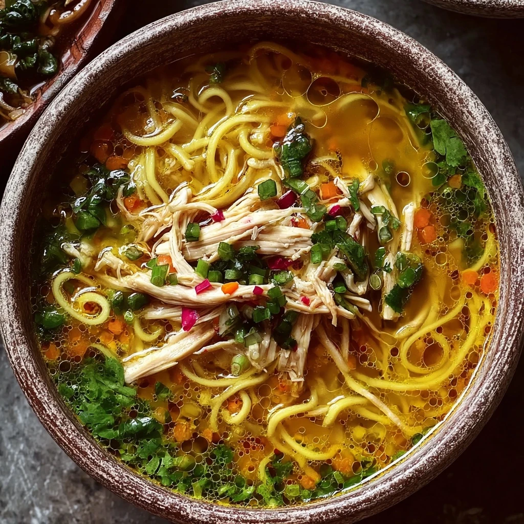 Healing Ginger Garlic Chicken Noodle Soup